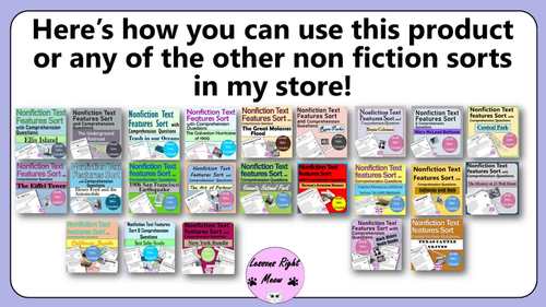 Nonfiction Text features Sort Black History Month Bundle distance learning