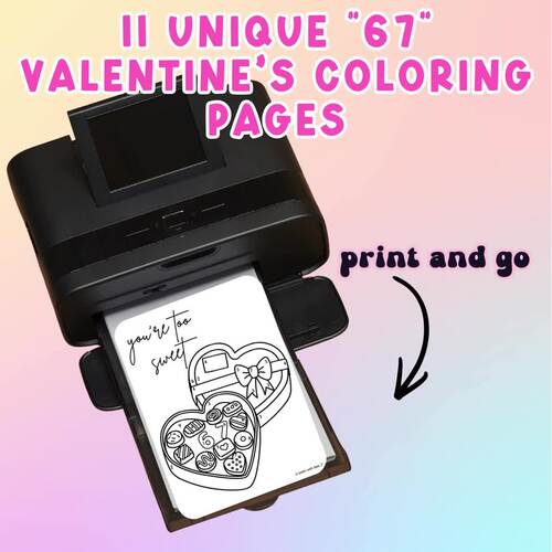 February/Valentine's Day Activities—"67" Coloring Pages by mathwithbee