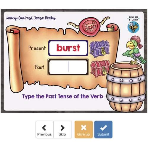 3RD GRADE ESL GRAMMAR BOOM CARDS IRREGULAR PAST TENSE VERB SPEECH ...
