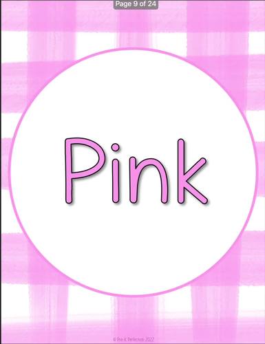 Gingham Gang Color Posters | Pastel Classroom Decor | Country | TpT