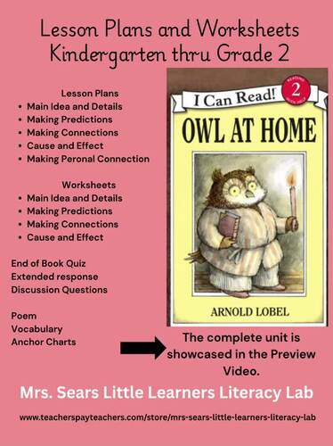 Owl At Home by Mrs. Sears Little Learners Literacy Lab | TPT