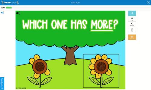 PreK Fall Math Preschool Boom Cards | Compare More Less Numbers 0-10