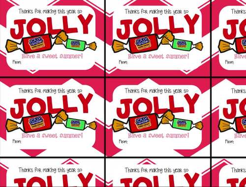 Cute Jolly Ranchers End of Year Gift Tag (Thanks for making this year ...