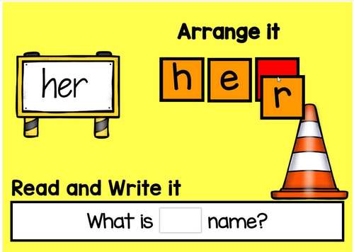 Sight Word Construction (Pack 2) by Boom Cards by Miss Rainbow Education