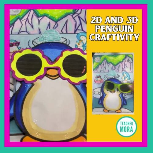 2D & 3D Penguin Craft Activity | Arctic Animals | Habitat Craft | Cut ...