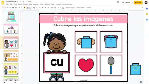Palabras con "u" | Google Classroom™ by La Chica Bilingue | TpT