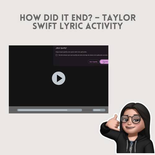 How Did It End? – Taylor Swift Lyric Activity by Thays Cordova | TPT