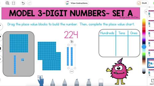 Place Value Models for Numbers to 1000 Bundle for Google Slides™ and ...