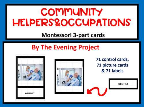COMMUNITY HELPERS&OCCUPATIONS Montessori 3-part cards with real photos