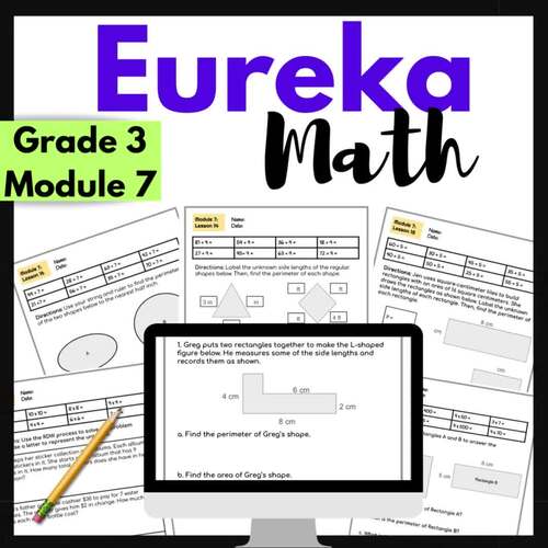Engage NY {Eureka} Math Grade 3 Module 7 Review Packet Geometry | TPT