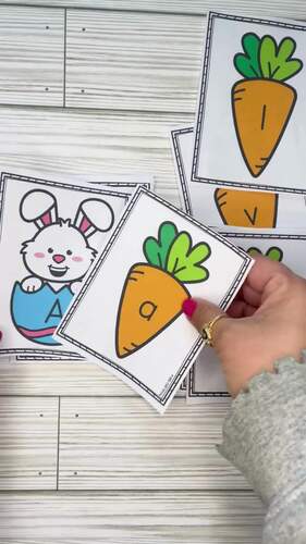 Bunny Letter Matching- Letters A-Z- Upper Lower case Letter Matching ...