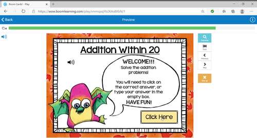Addition Within 20 Fluency BOOM Cards™ Distance Learning Task Cards