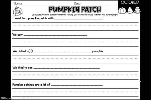 October Sentence to Paragraph by Julia's Colorful Classroom | TPT