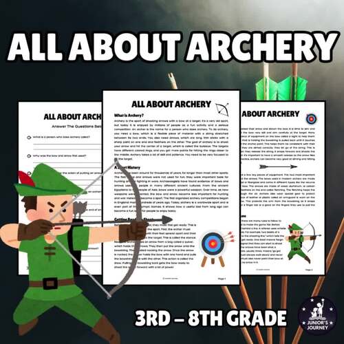 Archery Reading Comprehension | Informational Worksheet | Grades 3 - 8