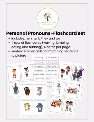 Pronouns Flashcards and worksheets Bundle -4 sets | TPT
