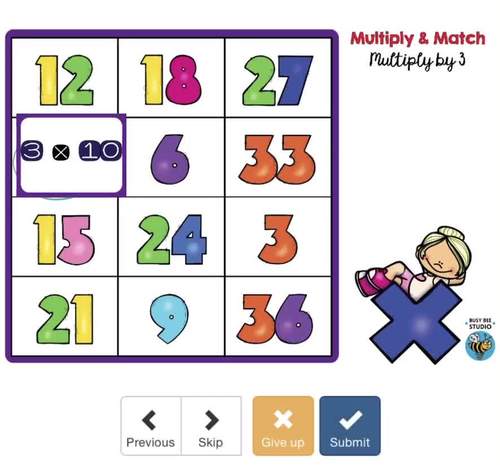 MULTIPLICATION 3S WARM UP FLUENCY KIT BOOM CARDS 3RD GRADE MATH SUB ...