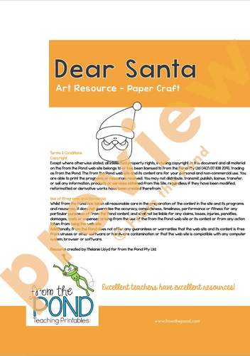 Letter to Santa Craftivity by From the Pond | TPT