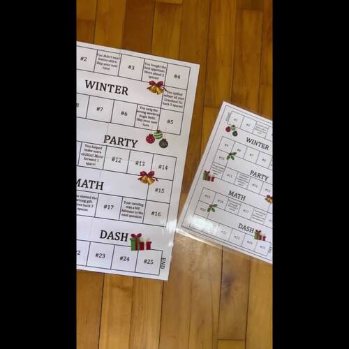 Christmas Winter Pre Algebra Review Game | Fun Self Checking Math Board ...