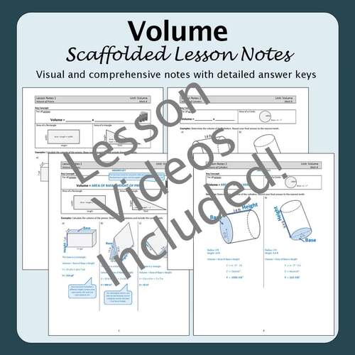 Volume of Prisms Resource Pack: Guided Notes, Assignments, Quiz, Review ...