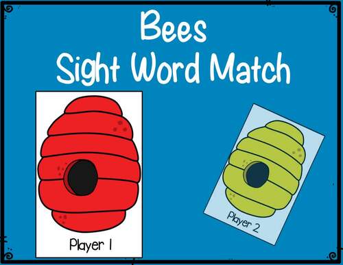 Bees Themed Sight Word Match Games by The Teaching Scene by Maureen