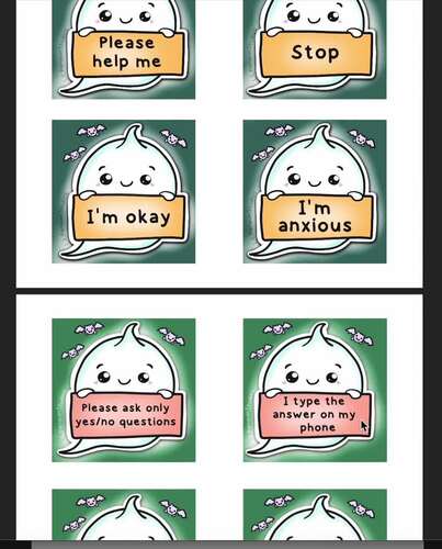 Ghost Autism AAC & Anxiety Support Cards | ADHD, SPED NonVerbal ...