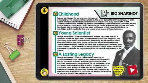 George Washington Carver LINKtivity® (Digital Biography Activity)