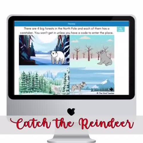 3rd Grade Math Place Value and Skip Counting Christmas Escape Room Boom ...