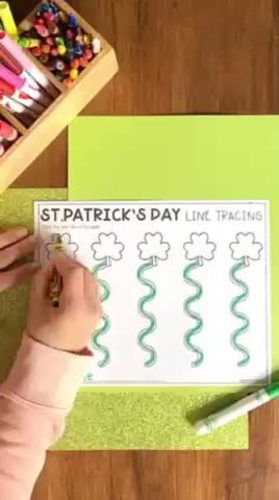 St. Patrick's Day Pre-Writing Line and Shapes Tracing Fine Motor Worksheets