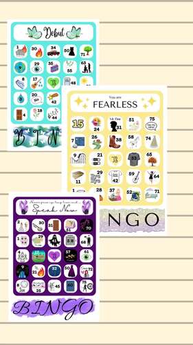 Taylor Swift Inspired Eras Easter Egg Bingo Game by RBT Study Information