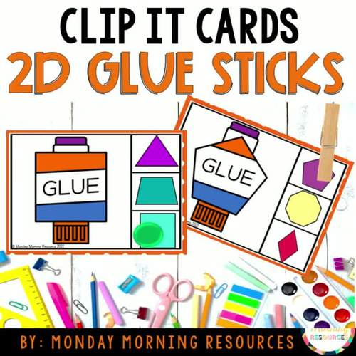 Back to School 2D Shape Clip It Cards Glue Sticks -Foundation ...