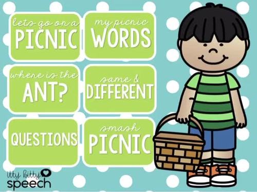 No Print PICNIC Language Unit for Speech Therapy by Itty Bitty Speech