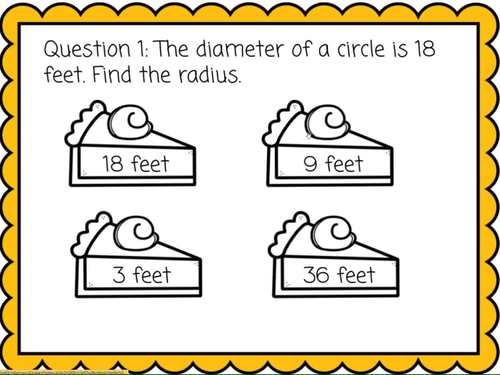 pi day Circumference interactive Mutli-choice with google slides