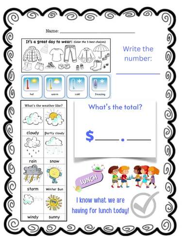 Morning Calendar 2 by DMJohnson | TPT