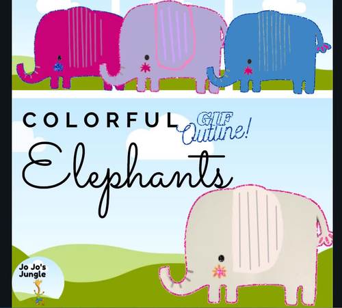 GIF Clip Art for commercial use-Elephants by Jo Jo's Jungle | TPT