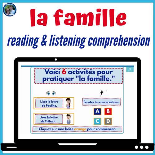 French Family Reading & Listening Comprehension Activity Boom™ Cards la ...