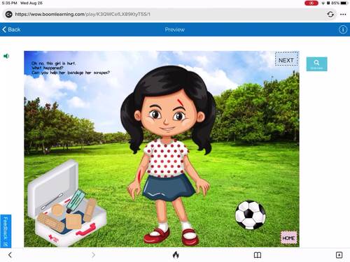 First Aid Bandaging Game Boom Cards™ by Say Gray Speech | TpT