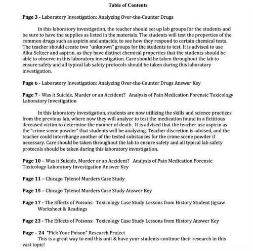 Forensic Toxicology Laboratory Investigation & Case Study Bundle