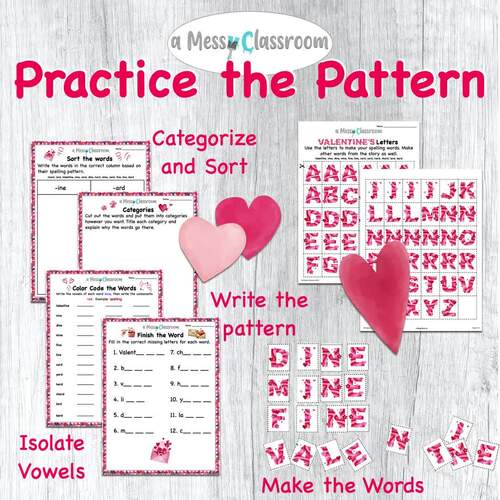 Valentine's Day Spelling, Phonics, and Poetry silent e and r-controlled ...