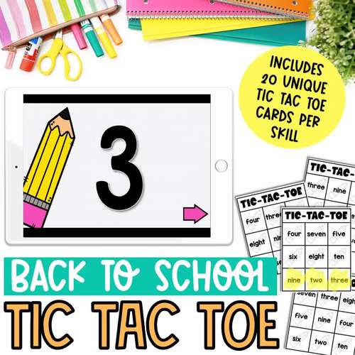 Kindergarten September Tic Tac Toe Center by The Kinderhearted Classroom