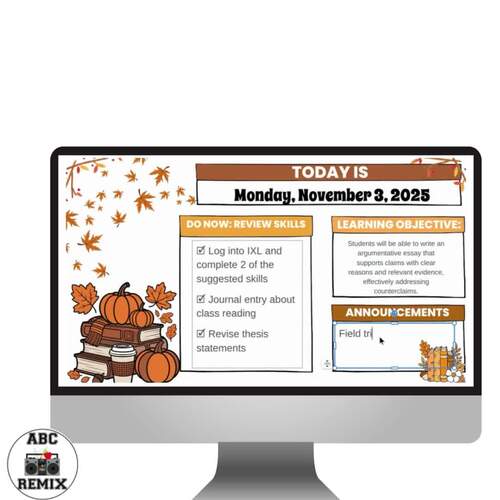Editable Calendar 2025 2026 Daily Agenda Slides with October 2025 Halloween