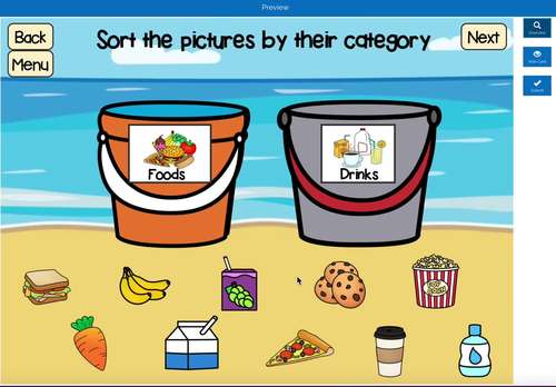 Summer Category Sorting Boom Cards™ Categories Speech Therapy Language ...