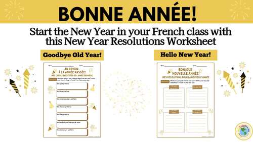 French New Year Writing Resolutions Activity Au Revoir Année Passée ...