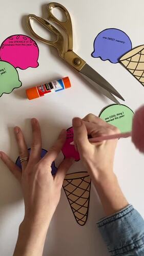 End of School Year Bulletin Board Ice Cream Craft May June Summer Door ...