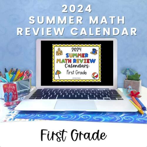 1st Grade Summer Math Review Calendars | Problem-A-Day Daily Spiral Review