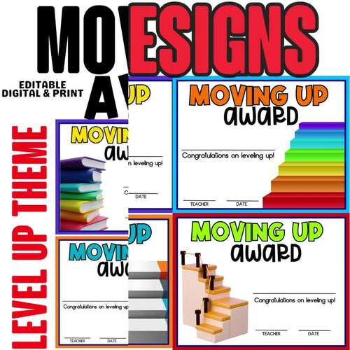 Moving Up AWARDS AND CERTIFICATES, "MOVING-UP", End of Year | TPT