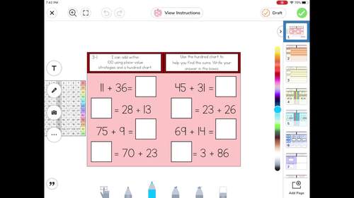 enVisionMath2.0 Digital Math Journal 2nd Grade Topic 3 - Seesaw | TPT