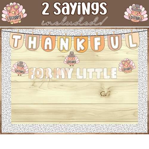 Thanksgiving Bulletin Board Kit | Cutesy November Classroom Decor ...