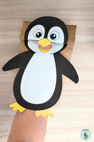 Penguin Craft, Zoo Animal Paper Bag Puppets Printable, Easy Brown Bag ...