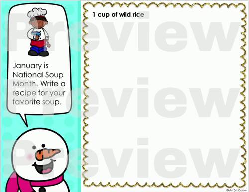 January Photo Writing Prompt Task Cards by Mrs Ds Corner | TpT
