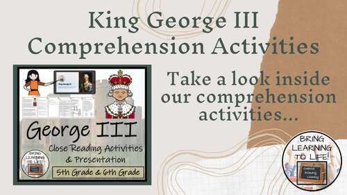 King George III Close Reading Comprehension Activities | 5th Grade ...